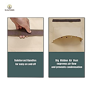 F&J Outdoors Waterproof Patio Furniture Covers Outdoor Eco-Friendly Fabric UV Resistant Fade Resistant Cover for Medium Circle Table with Chairs Set, 84" Diameter