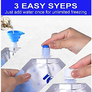 HenryDa 6 Pieces Reusable ice Packs for Coolers,Long Lasting Cooler ice Pack, 24to 48 Hours of Cold Gel Ice Pack.Lunch Bag CoolerIt can Hold 1400-1600ml of Water