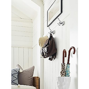 Amerock BH36020PN | Polished Nickel Single Robe Hook | 4-1/4 in. (108 mm) Length Towel Holder | Mulholland | Towel Hook for Bathroom | Bathroom Hardware | Bath Accessories