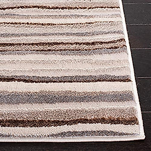 SAFAVIEH Lagoon Collection 8' x 10' Ivory / Brown LGN148B Distressed Non-Shedding Living Room Bedroom Dining Home Office Area Rug