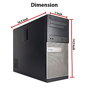 Dell OptiPlex Tower Computer Desktop PC, Intel Core i5 Processor, 16GB Ram, 128GB M.2 SSD + 500GB Hard Drive, HDMI, Nvidia GeForce GT 1030 4GB, Wi-Fi & Bluetooth, Windows 10 (Renewed)