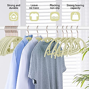 IEOKE Velvet Clothes Hangers, 50-Pack No Shoulder Bumps Suit Hangers Ultra Thin Space Saving 360 Degree Swivel Heavy Duty Hook Durable Hangers for Sweaters,Coat,Jackets,Pants,Shirts,Dresses (Ivory)
