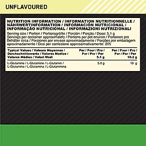 Optimum Nutrition Glutamine powder, unflavoured, 2.2 LB (1000 gram) 194 servings