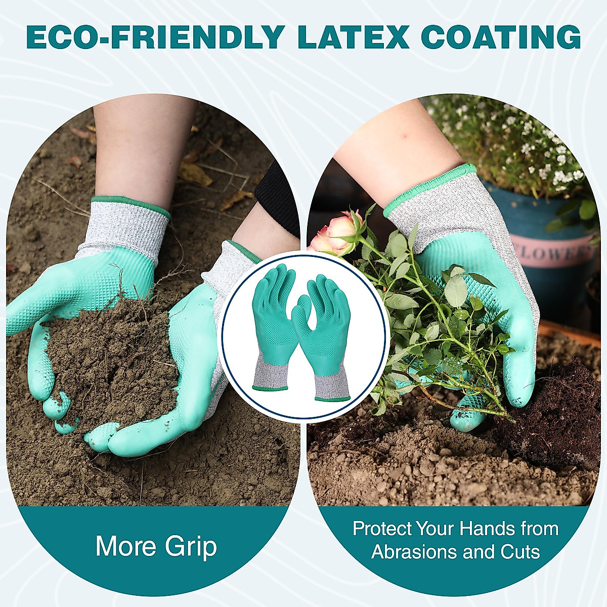 WORKPRO Garden Tool Set, 5 Pieces Gardening Work Gifts, Cast Aluminum Outdoor Hand Tools Kit for Men and Women, Including Trowel Transplanter Weeder Hand Fork Cultivator