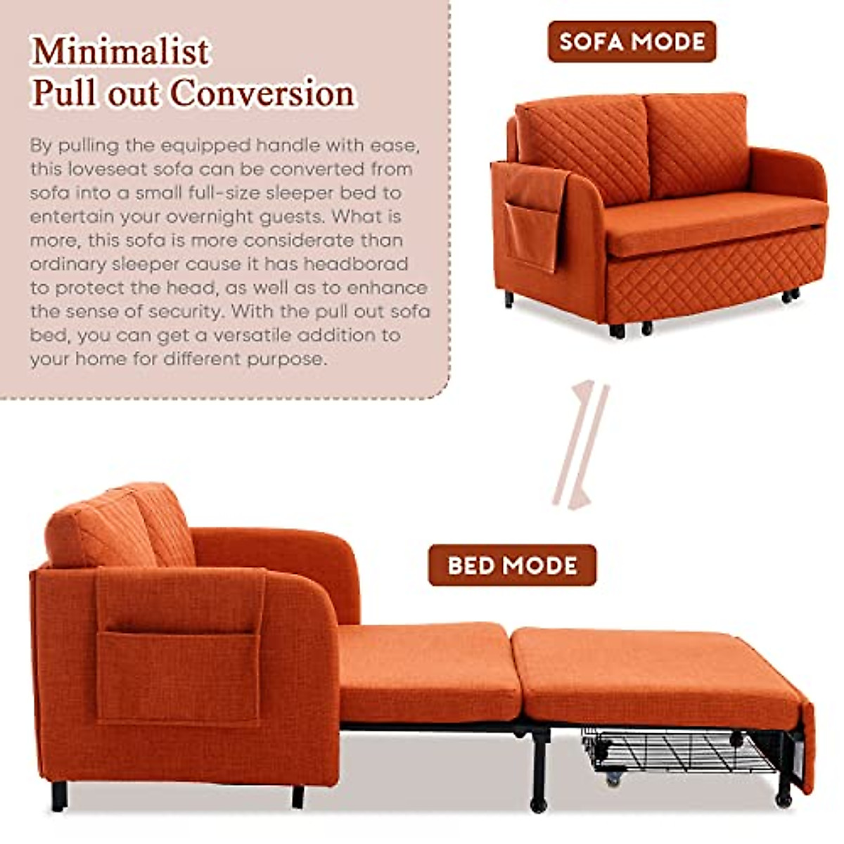 Deolme Convertible Sleeper Sofa Bed