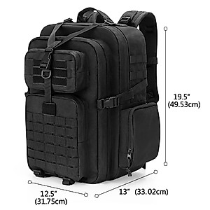 Damero Medical Tactical Backpack, Medical Supplies Bag First Aid Rucksack with Top Y-Strap for Hiking, Trekking Hunting Camping, Black (Bag Only)