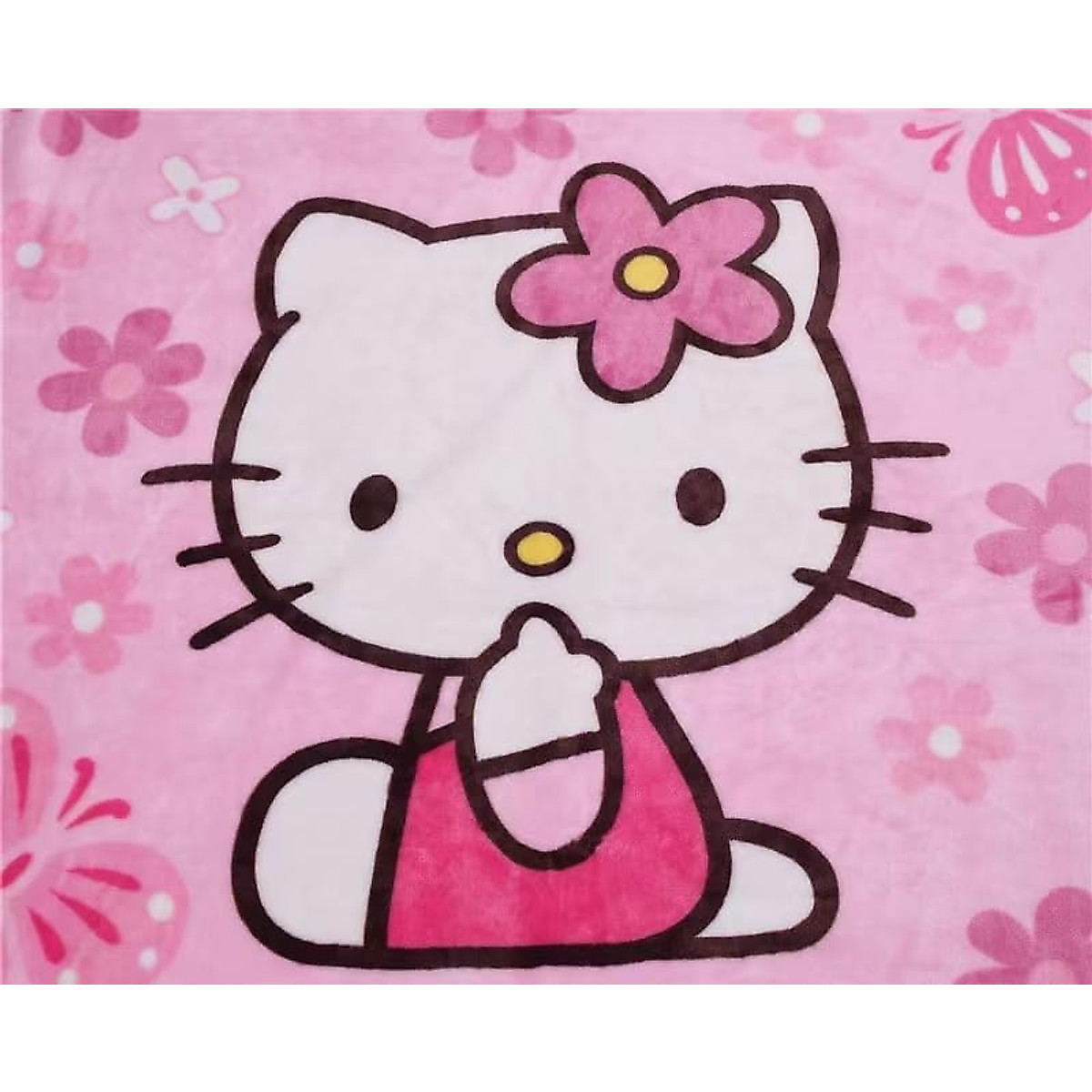 Throw Blanket 55'' x 40'' Cartoon Hello Cat Kawaii Blanket for Girls Kids Super Soft Warm, Couch Chair, Living Room, Pink (Pink-10)