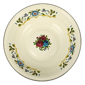 DOITOOL Vintage Mixing Bowl Enamel Bowl Vintage Enamelware Salad Mixing Bowl Enamel Washing Basin Vintage Soup Basin Soup Bowl Round Serving Tray for Home