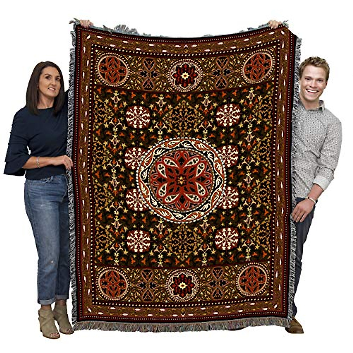Pure Country Weavers Gothic Medallion Blanket - Patterns Gift Tapestry Throw Woven from Cotton - Made in The USA (72x54)