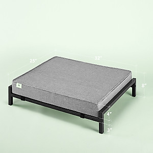 ZINUS Elevated 4 Inch Comfort Mattress Set Small Pet Bed, Black