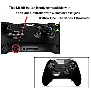 E-MODS GAMING Replacement Silver LB RB Bumper Trigger & Middle Kit for Xbox One Elite Controller Xbox One with 3.5mm Jack Versions