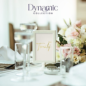 dynamic collection Wedding Table Numbers - Gold Table Numbers for Wedding Reception with Double Sided Table Number Cards 1-30 + Head Table & Gift Table Card, Luxury Gold Foil, 400 GSM, 4x6 inches