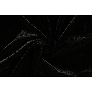Fabric Merchants Stretch Velvet Fabric by The Yard, Black 5 Yards