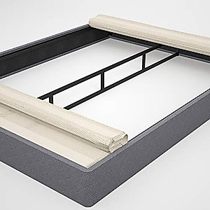 ZINUS Upholstered Metal and Wood Box Spring, 7.5 Inch Mattress Foundation, Easy Assembly, Fabric Paneled Design, Queen