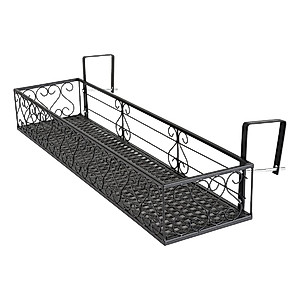 Hanging Balcony Railing Shelf Flower Pot Holder Metal Plant Stand