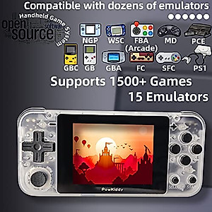 Q90 Handheld Game Console 3 inch Retro Handheld Video Games Consoles Built-in Classic Games Rechargeable Battery Portable Style Hand Held Game Consoles System Transparent