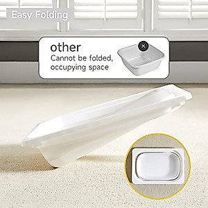 Beright Collapsible Storage Bin, Wash Basin Folding Dish Tub Sink, Space Saving for Dishing, Fruit, and Camping, Hiking and Home, 1 Pack, White, Small