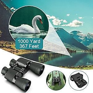 20x50 Waterproof Binocular, HD Professional/Easy Focus for Adults, with Low Light Night Vision, Durable and Clear FMC BAK4 Prism Lens, for Birds Watching Hunting Outdoor Sports