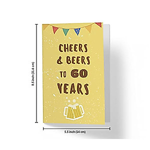 Funny 60th Birthday Card – Funny 60 Years Old Anniversary Card – Happy 60th Birthday Card – Beer 60th Birthday Card – with A Red Envelope