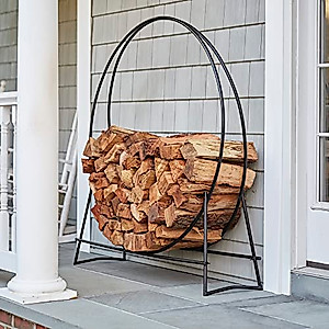 Uniflame, W-1889, Black Finish 48 in. Diameter Tubular Firewood Log Hoop Rack