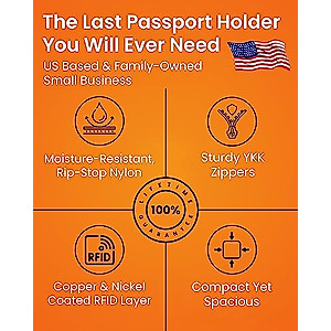 Travel Wallet & Family Passport Holder w/RFID Blocking- Document Organizer Case (Shadow)