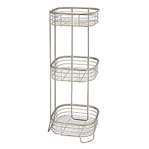 iDesign Standing Shower Caddy Organizer, The Forma Collection – 9.5" x 9.5" x 26.25", Satin Silver
