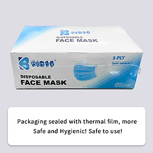 Bigox Face Mask Disposable Earloop Blue 50Pcs