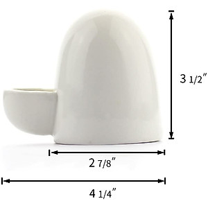 Dahey Drinking Water Feeder Ceramics Slient Bottle Waterer Automatic Small Pets for Hamster Hedgehog Chinchilla Ferret Small Guinea Pig, White, 8Oz