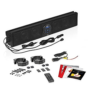BOSS Audio Systems BRT26A UTV Sound Bar - 26 Inch Wide, IPX5 Rated Weatherproof, Bluetooth, Amplified, 4 Inch Speakers, Soft Dome Tweeters, Easy Installation for Dune Buggies, Jeeps, Rock Crawlers