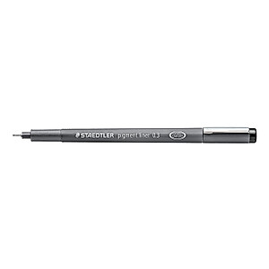 Staedtler Pigment Liner, Fineliner Pen for Drawing, Drafting, Journaling, 3mm, Black, 308 03-9