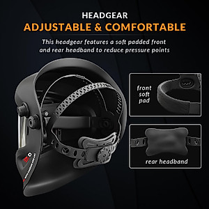 GZ GUOZHI Welding Helmet, True Color Solar Powered Auto Darkening Welding Helmet, Wide Shade Range 4~5/9-9/13 Welding Mask for TIG MIG ARC Weld Grinding (Black)