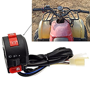 Royitay 5-Function 9 Wire Ignition Switch Key Left Starter Control Switch Spark Plug Assembly for 150cc 200cc 250cc 300cc TaoTao Chinese ATV Quad 4 Wheeler Baja Yamoto Kazuma