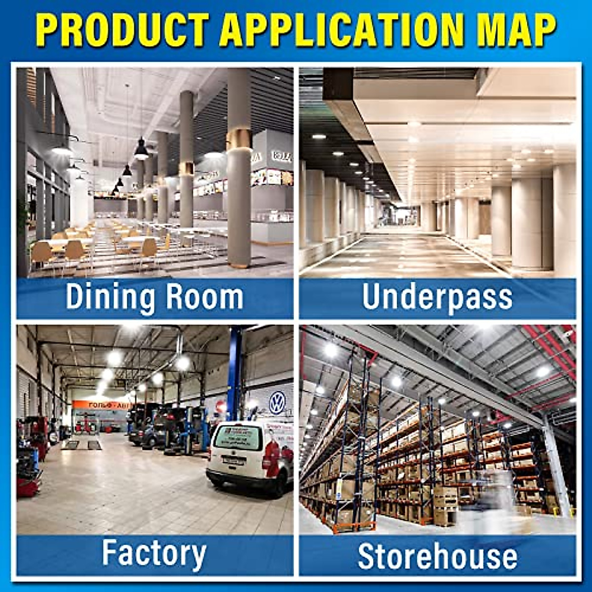 AUXTINGS 150W UFO LED High Bay Light 15000lm 6000K Daylight 600W HID/HPS Equivalent LED Shop Lights for Warehouse Shop Workshop Industrial Factory Garage Basement Barn High Bay Light