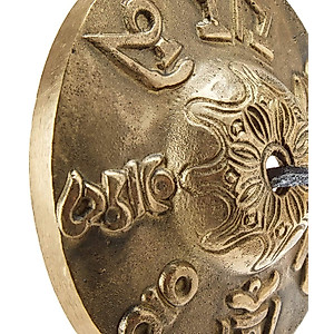 Tibetan Tingsha Meditation Bell - Om Mani Padme Hum Beautifully Embossed on the Surfaces - Hand Tuned & Crafted in Nepal