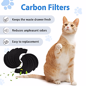 Activated Carbon Filters Compatible with LR 4 Cat Litter Box, Perfect Replacement Official Size (12Pack)