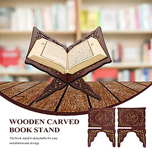Wooden Quran Stand 11.4 x 8.2 Inches Stand Muslim Bible Holder Islam Foldable Rehal Bible Magazine Cookbook Rehal for Quran Display Holder Islam Religious Gift