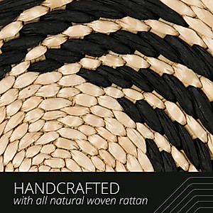 VESPR Rattan Wall Basket Decor with Included Wall Hooks – Bohemian Handmade Wall Art - Centerpiece Decorations - Set of 4 Woven Baskets - Perfect Rustic Home Décor for Kitchen, Living Room, Bedroom