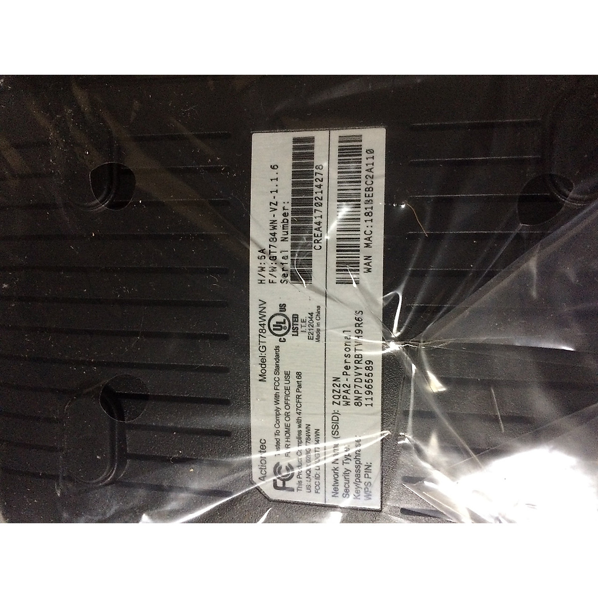 Actiontec Gt784wnv Verizon Modem Router