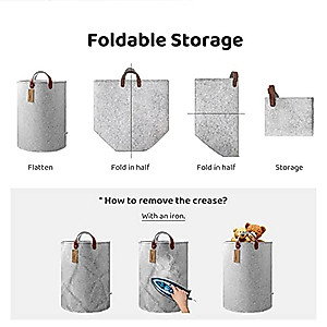 Large Laundry Hamper for Dirty Clothes, Cloths & Towels | Tall, Big Basket for Extra Loads | XL Size, Sturdy, Collapsible, Portable & Waterproof | Cute, Modern | Kids, Nursery, Girls, Baby