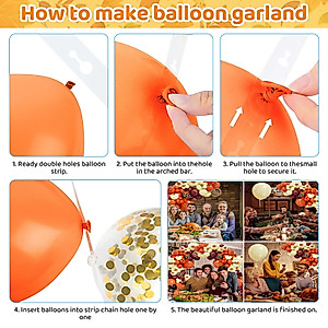 Bonropin 193pcs Fall Balloons Arch Garland Kit with Pastel Yellow Orange Burgundy Gold Confetti Balloons Maple Leaves for Fall Birthday Party Baby Shower Autumn Thanksgiving Friendsgiving Decorations