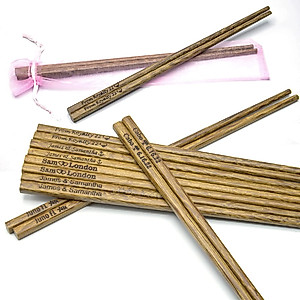 Personalized Reusable Chopsticks Wooden Chop Sticks for Beginners Custom Engraved Chopsticks Chinese Christmas Gifts Housewarming Gifts Unique House Warming Gifts for New Home (60PC)