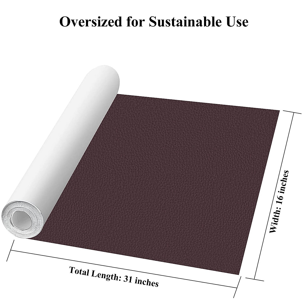 LakiBeibi Self Adhesive Leather Repair Patch, 16 x 31 Inch Leather Repair Tape Waterproof, DIY Leather Repair Patch for Sofa, Chair, Car seat, Couches, Handbages, Furniture (Dark Brown)