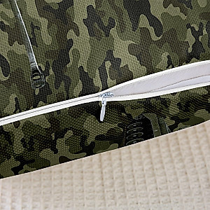 Manfei Army Green Tanks Double Sides Print Pillow Cover 16"x16",Dark Green Camo Pillowcase Soft Square Cushion Case,3D Print Camouflage Car Throw Pillow Cover,2 Pack