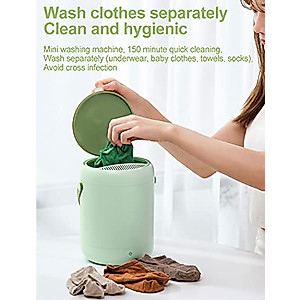 Mini Portable Ultrasonic Washing Machine, Mini Sock Washer Underwear Socks Tiny Clothes Washing Cleaning Machine 2.8L Capacity Dormitory Washer For Home Travel