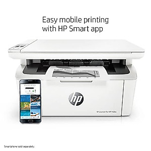 HP Laserjet Pro M29w All-in-One Wireless Laser Printer with Mobile Printing, Print, Copy, scan, Wireless, 19 ppm, 600 x 600 dpi, LCD Display, White, W/MD Cable