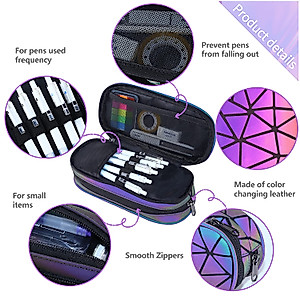 Qbily Large Capacity Pencil Case,Light Pencil Case Pouch Office School College Organizer Storage, High-Capacity Gel Pen Marker Pencil Pen Stationery Case,Purple,Small