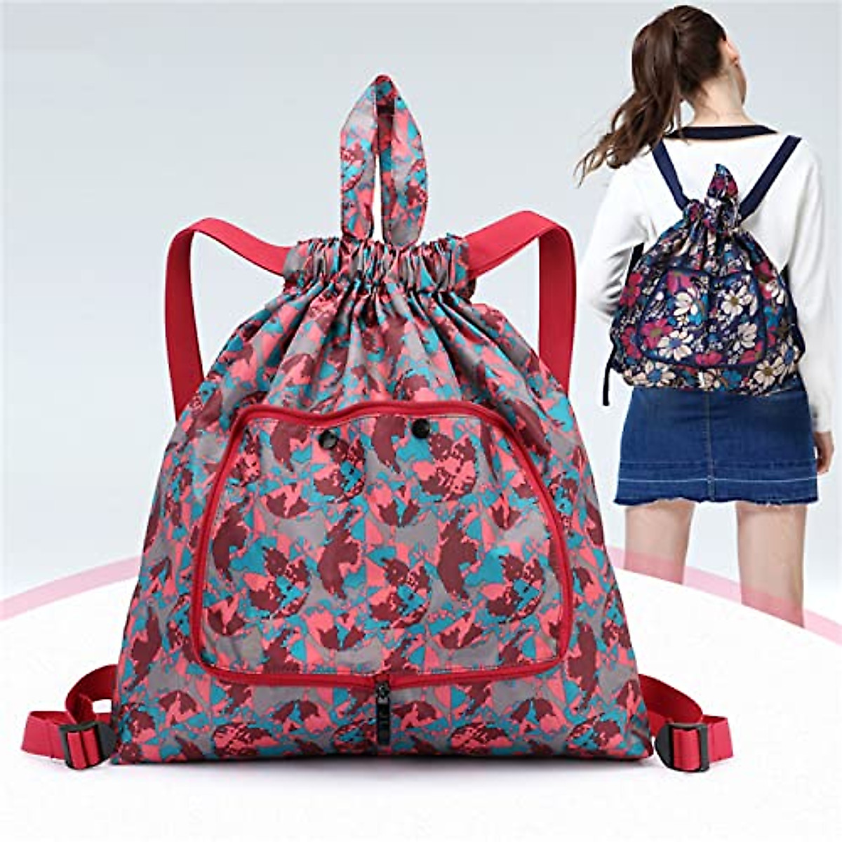 LASULEN 2022 New Foldable Large Capacity Travel Backpack, Foldable Large Capacity Travel Backpack, Packable Drawstring Backpack, Outdoor Travel Business Travel Storage and Use Bags