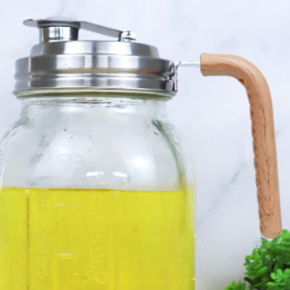 Generic 2 Mason Jar Pour Spout Lid, 86mm Stainless Steel Mason Jar Lids With Handle, Mason Jar Pitcher Lid With fl-ip Cap Pouring Spout, Portable Travle Drinking Lid, IA14BWGB6F3V86LMHDF