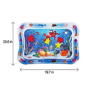 PandaEar Water Play Mat for Babies Floor, Water Tummy Time Mat, Water Pad Baby Sensory Mat, Inflatable Baby Tummy Time Water Mat for Girl Boy, Kids Infants Newborn Tummy Time Toys 0 3 6 12 Months