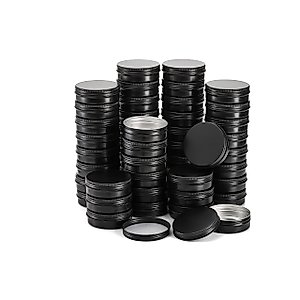 Foraineam 60 Pack 2 oz Round Lip Balm Tin Cans Cosmetic Sample Containers with Screw Lid - Aluminum Empty Tins for Salve, Powder, Spice, or Candies